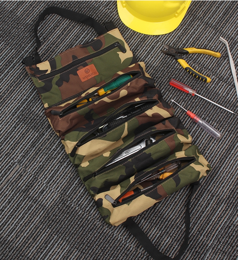 New Tool Roll Multi-Purpose Roll Up Tool Bag Wrench Roll Canvas Tool ...