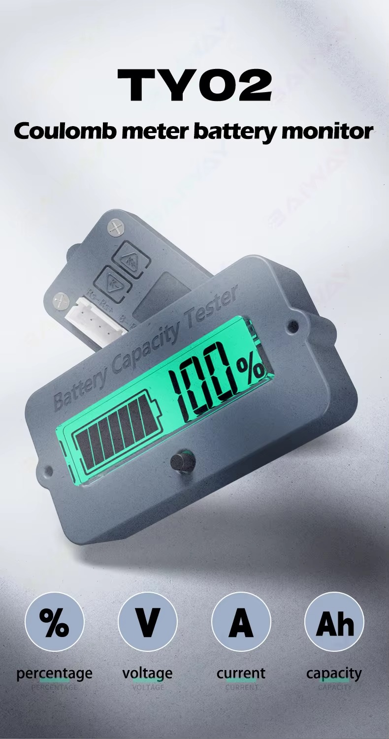 TY02K 8-80V lead-acid lithium battery power indicator voltage detector ...