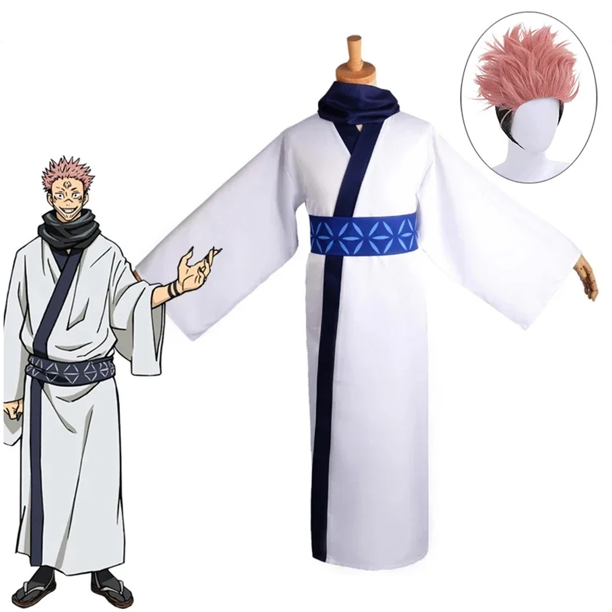 Anime Jujutsu Kaisen Ryomen Sukuna Cosplay Costume Japanese Kimono Suit ...