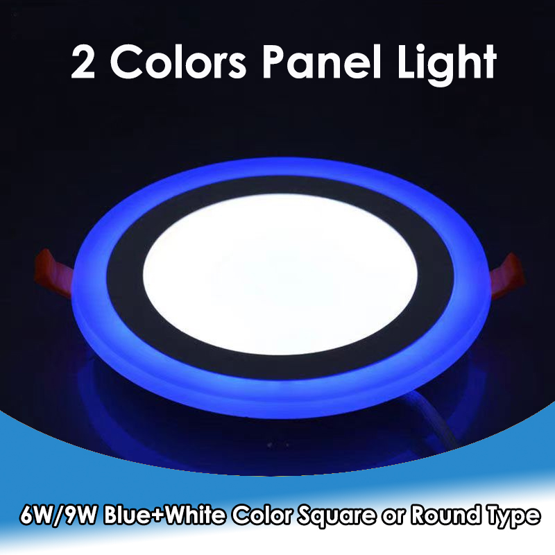 2 Colors Led Downlight Panel Light 6/9W Blue White Spotlight Ceiling ...