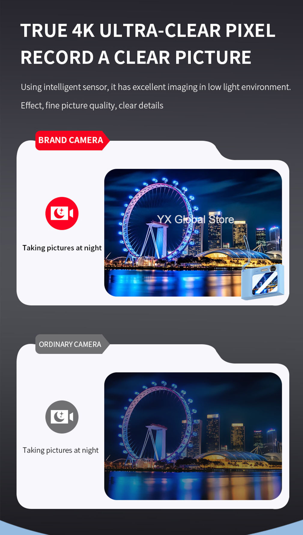 4K digi cam Beginner's camera with mirror 48MP HD Autofocus Camera ...