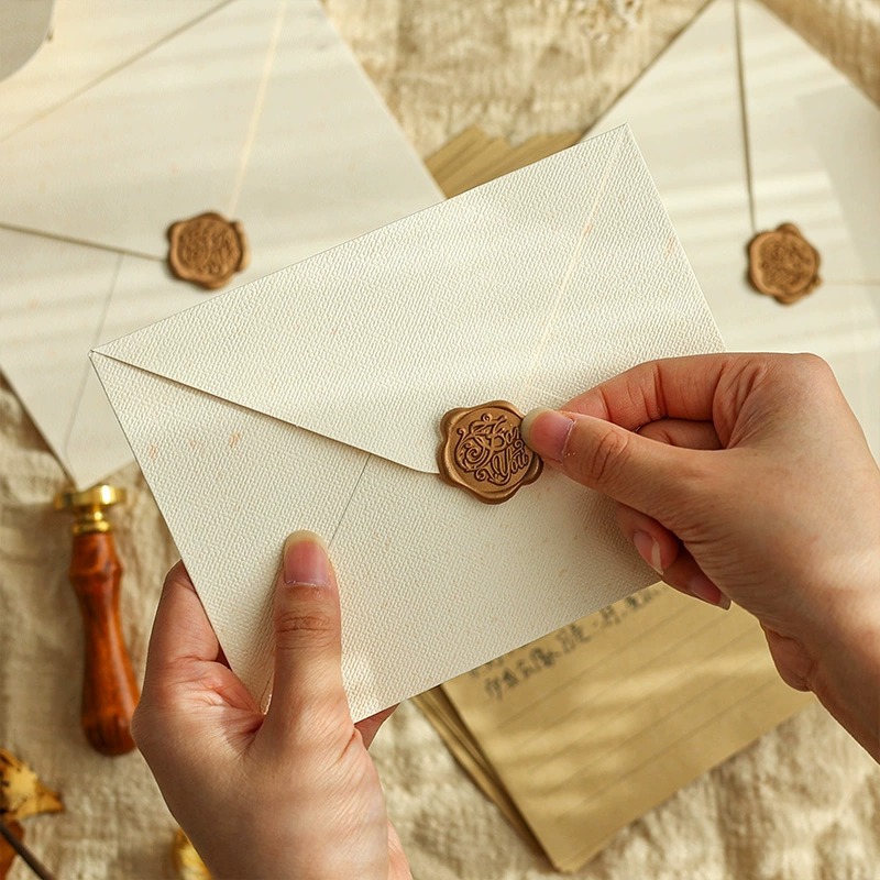 Vintage Linen Envelopes Retro Textured Envelope Stamp Seal Stickers ...