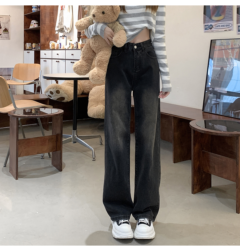 High Waist Wide Leg Jeans Women Korean Version New Style Slimmer Look ...