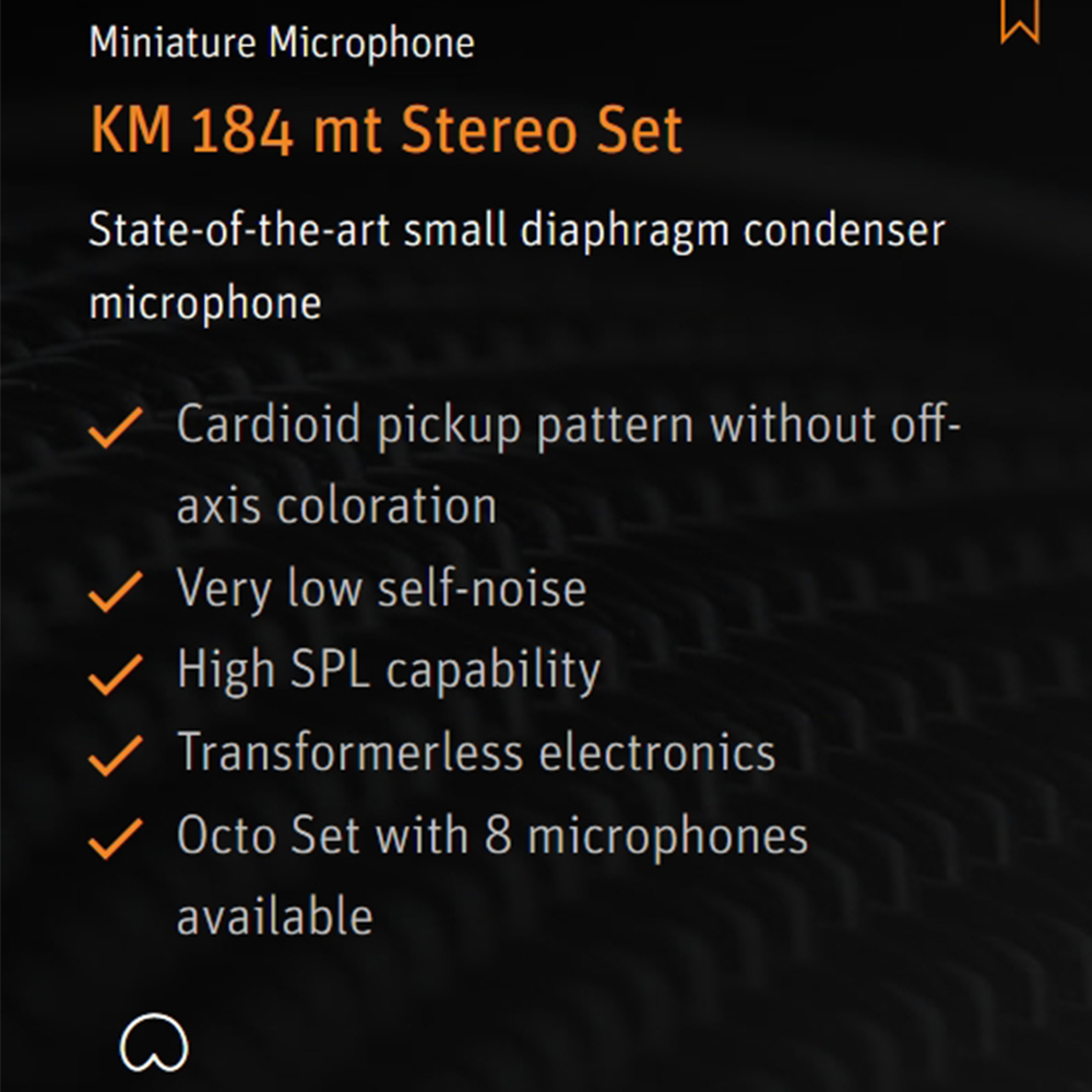Neumann KM184 miniature microphone State-of-the-art small diaphragm ...