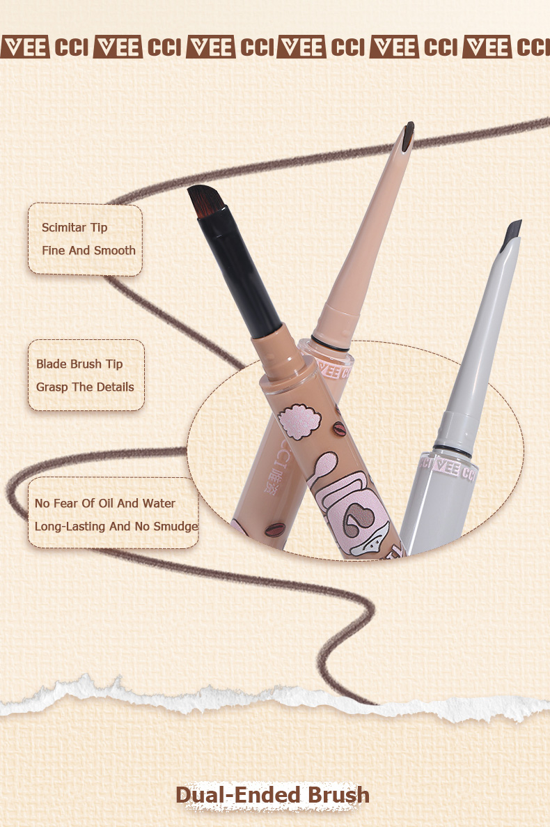 VEECCI Eyeliner Pencil Double-ended Built-in Blade Brush Color-locking ...