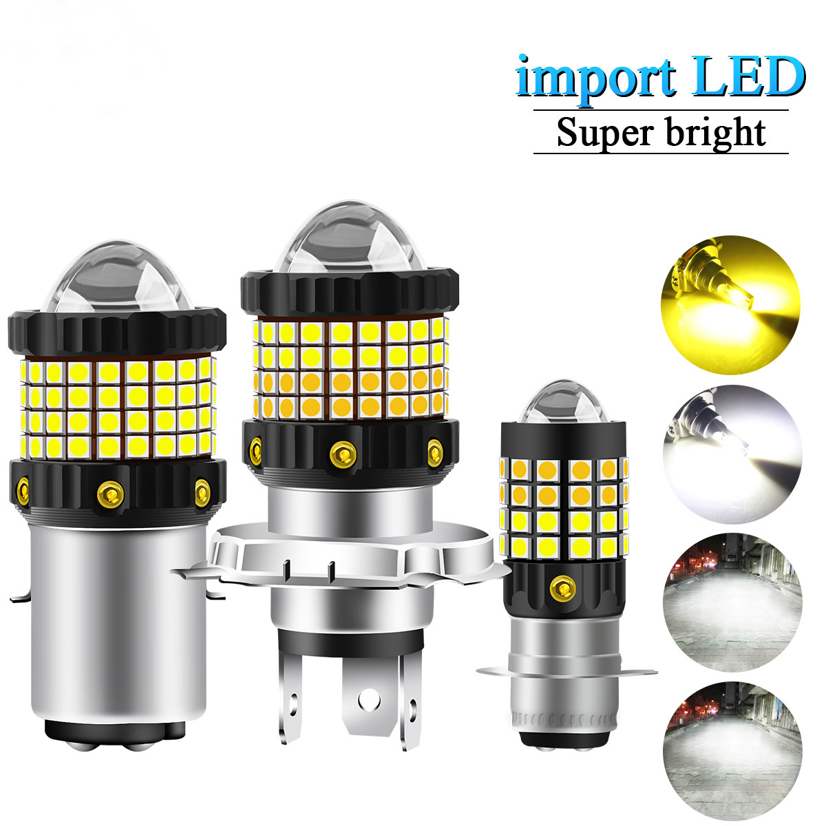 1pcs Motorcycle Headlight LED Bulb P15D T19 H4 H6 BA20D Headlight Bulb High Low Beam Motorcycle ...