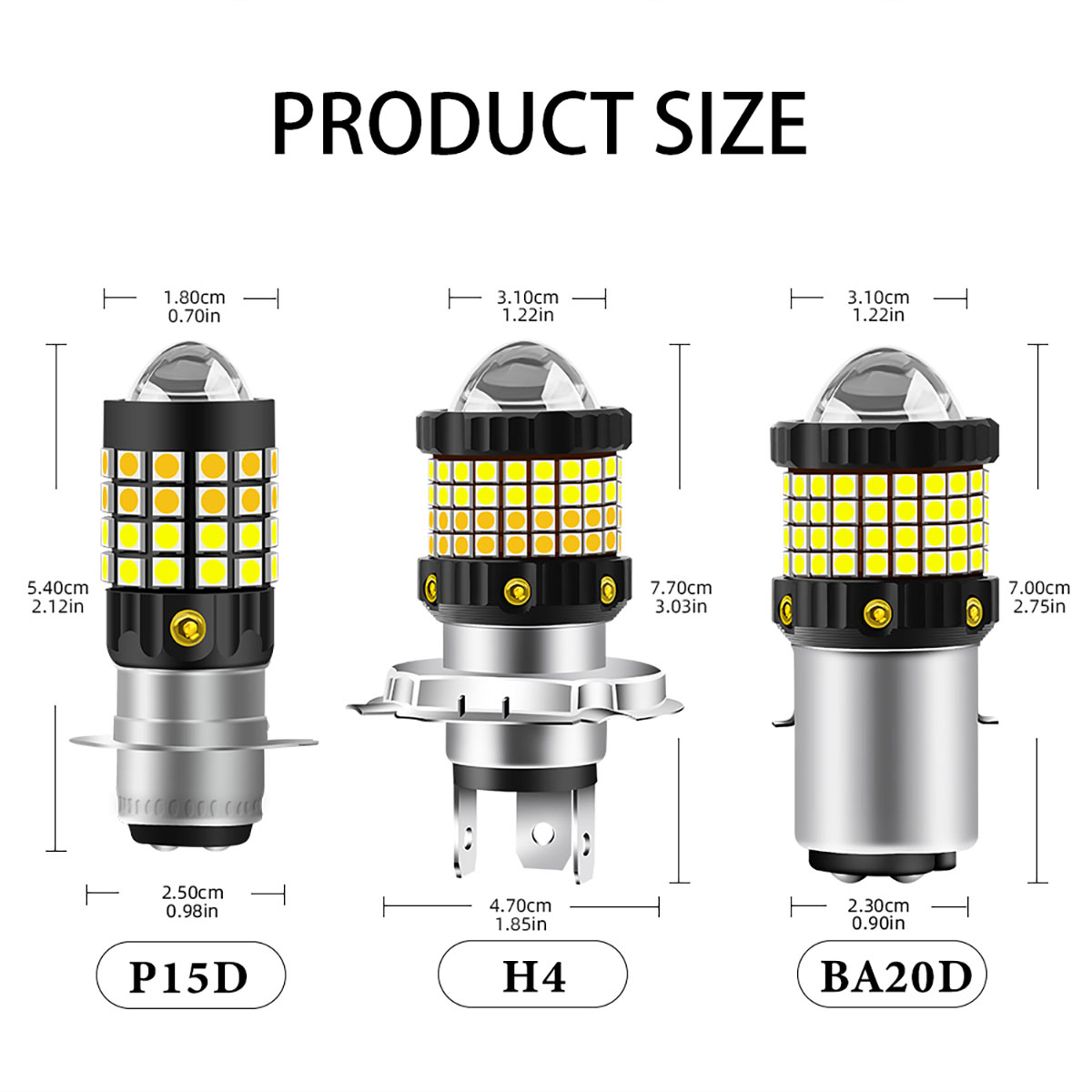 1pcs Motorcycle Headlight LED Bulb P15D T19 H4 H6 BA20D Headlight Bulb High Low Beam Motorcycle ...