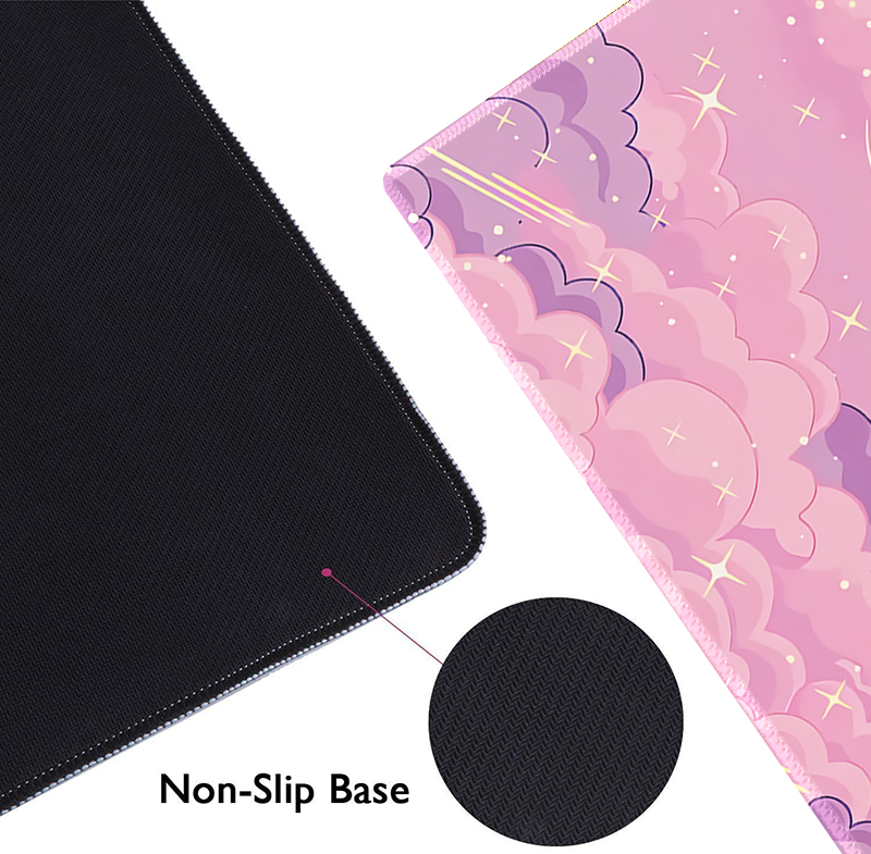 Pink Skyscape Mousepad Extended Mousepad Large Gaming Mousepad Stitched ...