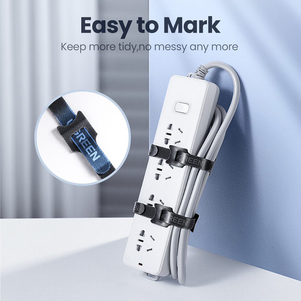 UGREEN Cable Organizer Cable Tie Wire Winder Nylon Tape 18cm For Mouse ...