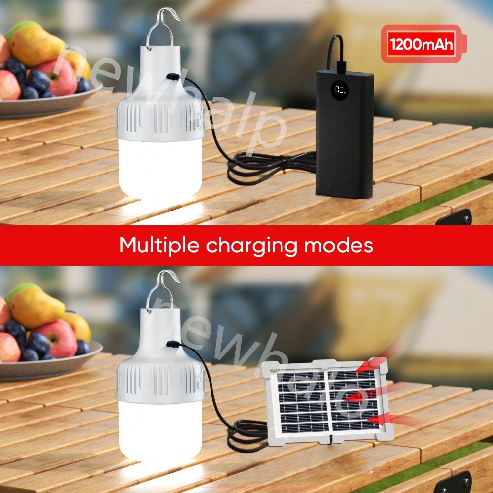 New Solar Emergency Light Bulb Rechargeable Portable Outdoor Camping ...