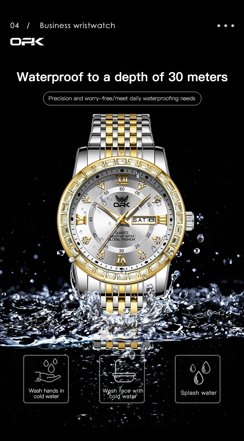 OPK Watch For Men Water Proof Original With Box Stainless Steel Strap ...