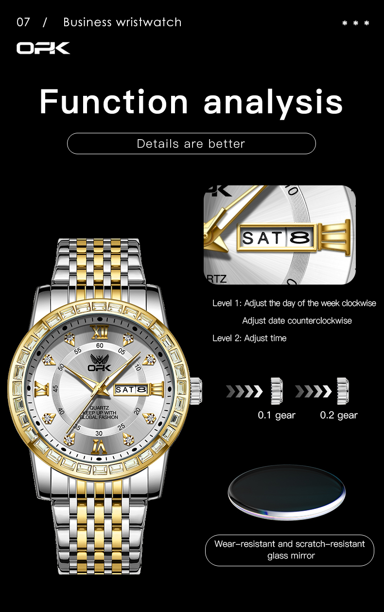 OPK Watch For Men Water Proof Original With Box Stainless Steel Strap ...
