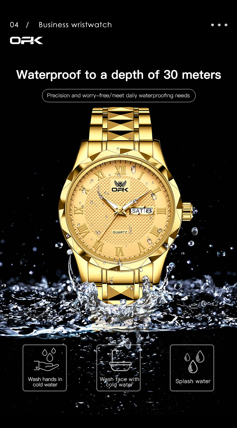 OPK Watch For Men Quartz Original Waterproof Calendar Digital Face Mens ...