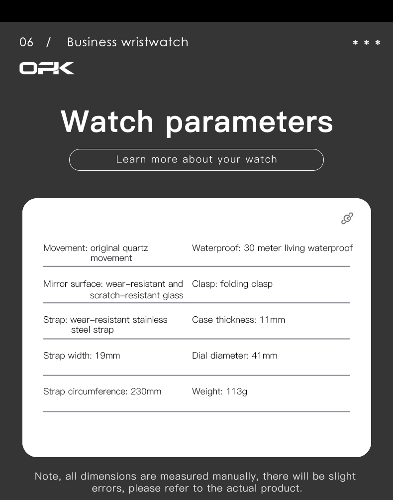 OPK Watch For Men Quartz Original Waterproof Calendar Digital Face Mens ...