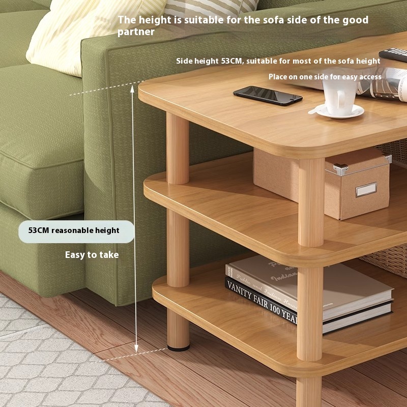 Wood Side Table Bedside Table Double Layer Small Cabinet Sofa Side ...