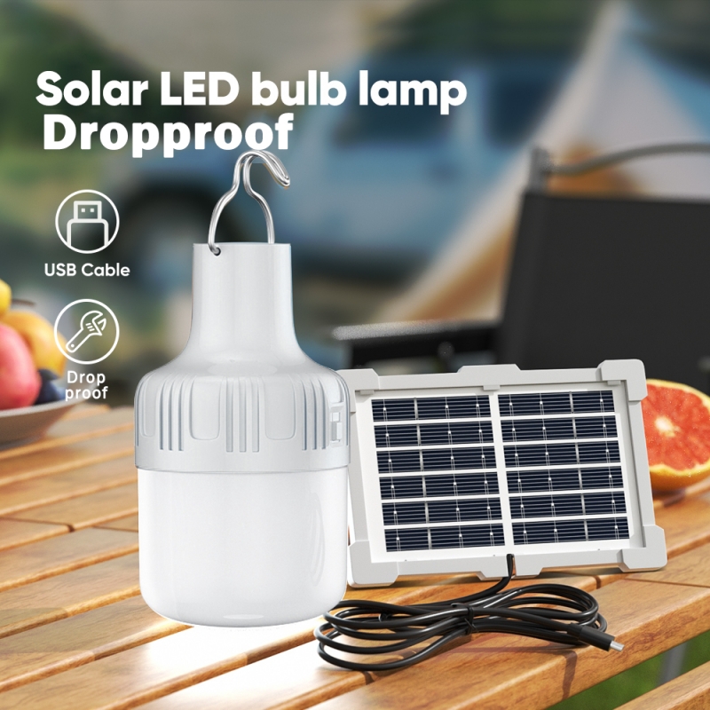 Solar Bulb Panel Light LED Portable Bulb Outdoor Waterproof Bulb Lamp ...