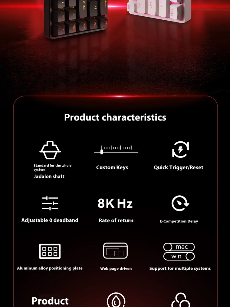 MADCATZ fire68 esports magnetic axis keyboard with streamlined ...