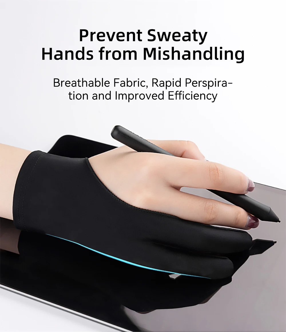 Anti-fouling Two-Fingers Anti-touch Painting Glove For Drawing Tablet ...