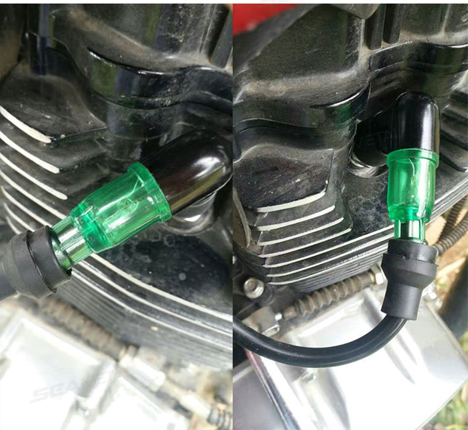 SEAMETAL Motorcycle Spark Plug Cap Scooter Universal Ignition Green ...