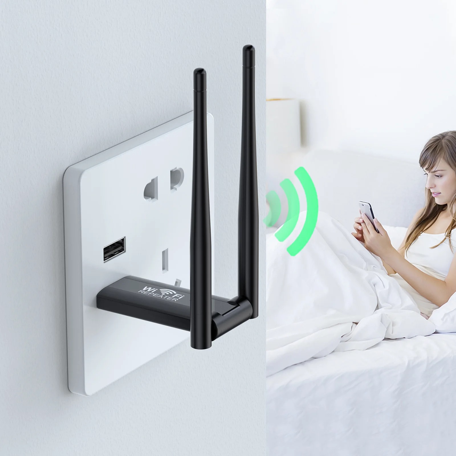 300Mbps 2.4G Wireless USB WiFi Repeater Extender WiFi Signal Amplifier ...