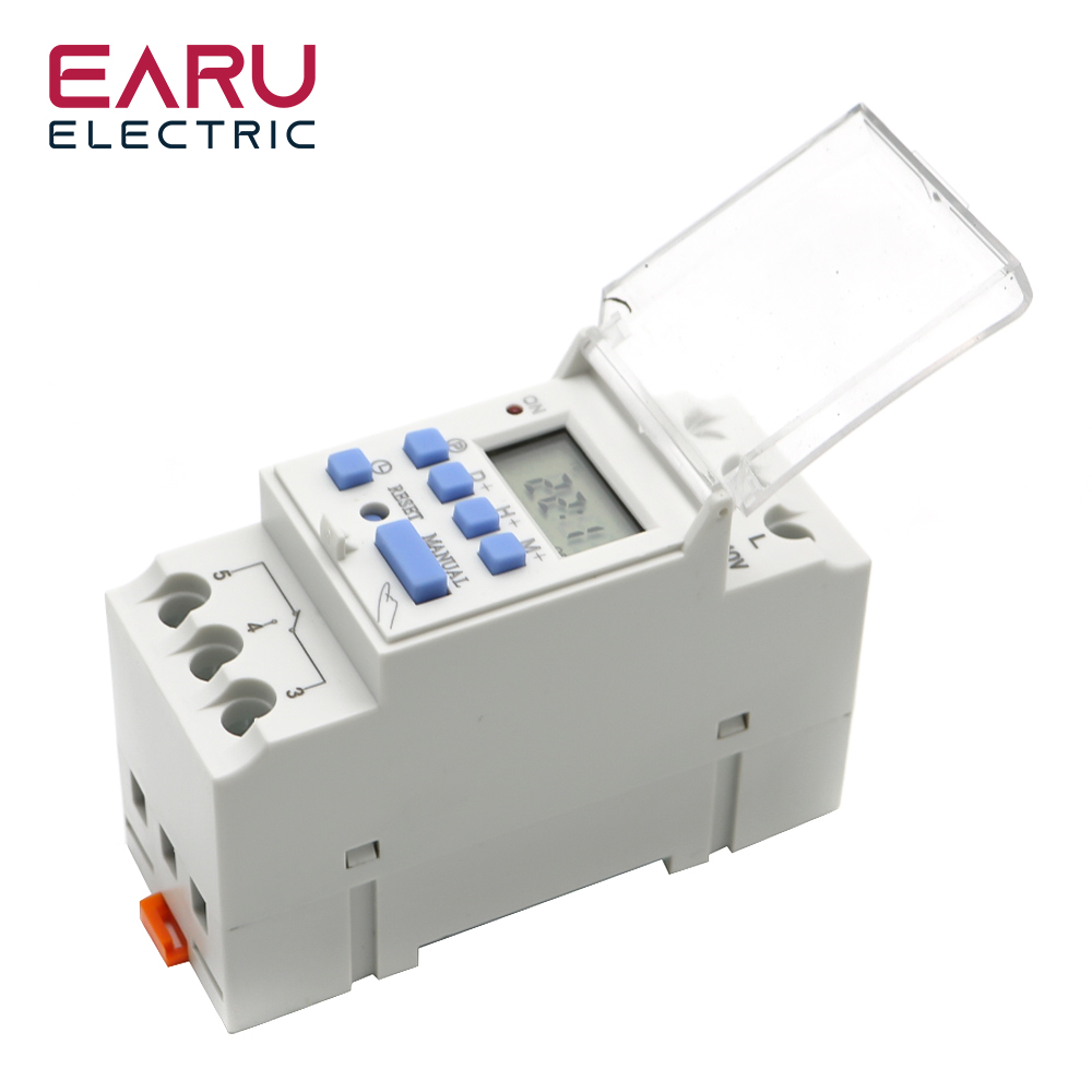 Din Rail THC 15A New type 2 wire Weekly 7 Days Programmable Digital TIME SWITCH Relay Timer ...