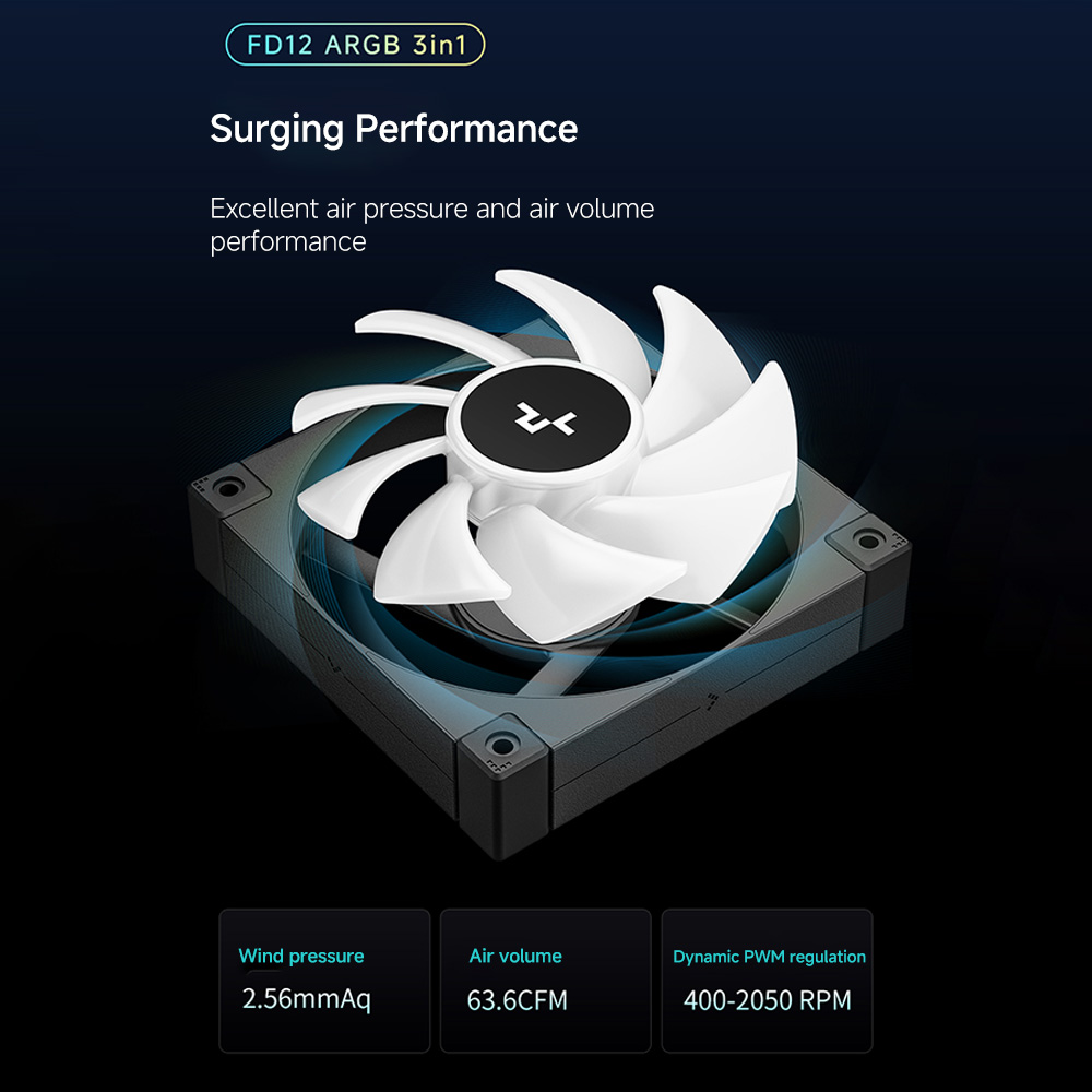 Deepcool FD12 FD14 ARGB CPU Fan 120mm 140mm Single / 3 IN 1 Daisy Chain ...