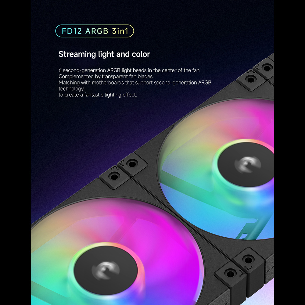 Deepcool FD12 FD14 ARGB CPU Fan 120mm 140mm Single / 3 IN 1 Daisy Chain ...