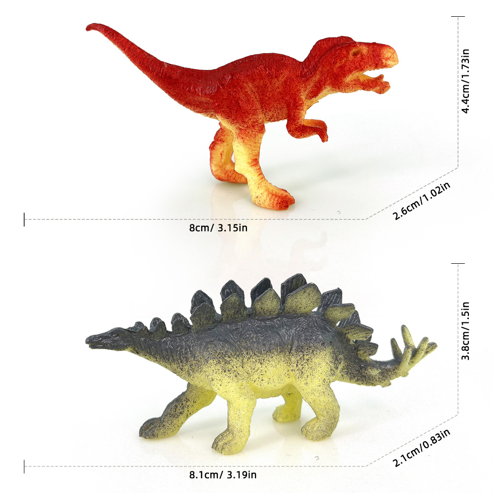 6 PCS Dinosaur Toy Plastic Bull Dragon Pterodactyl Sickle Dragon ...