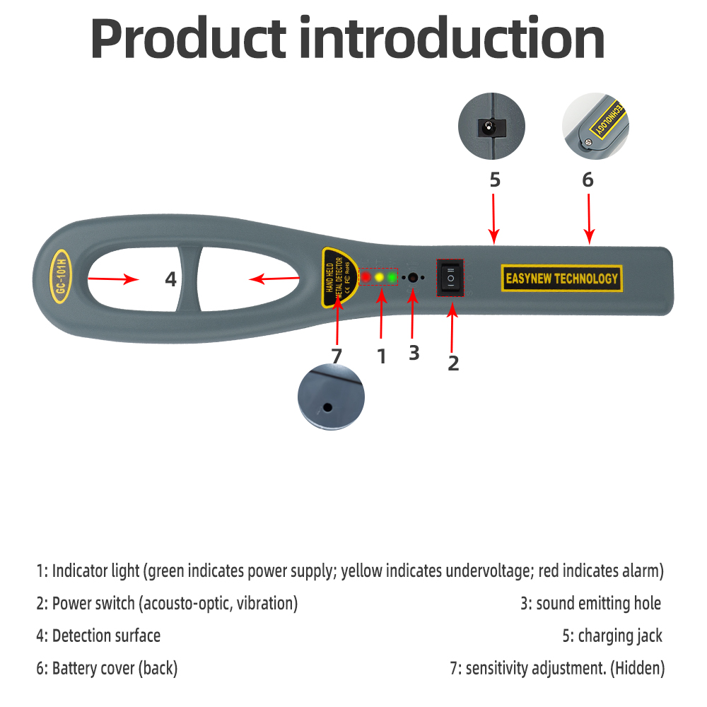 Portable Hand-held Metal Detector High Sensitivity Explore Small ...