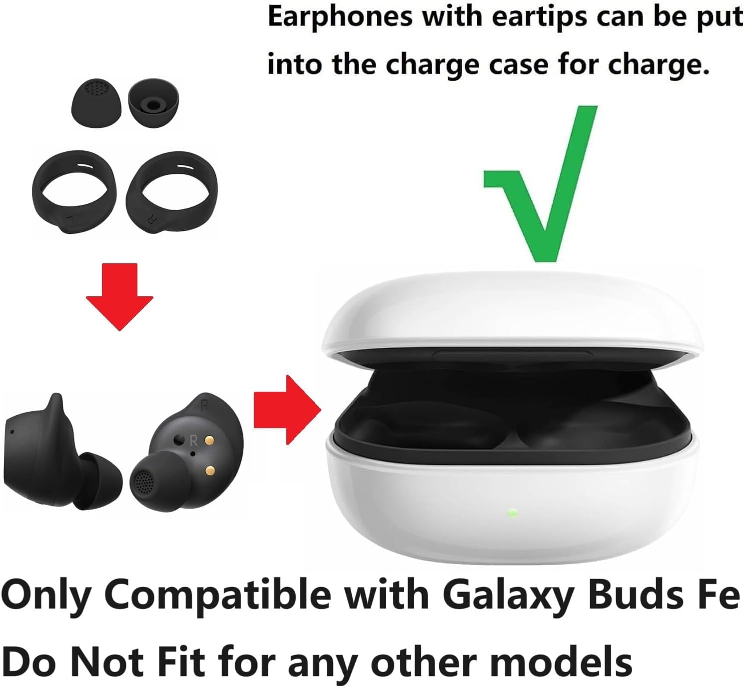 Replacement Eartips and Wingtip Earbuds Ear Tips for Samsung Galaxy ...
