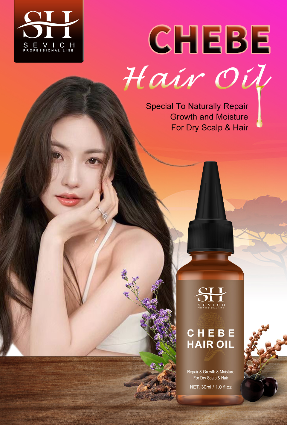 SEVICH Chebe Hair Growth Oil 30ml Hair Growth Serum Fast Hair Growth ...