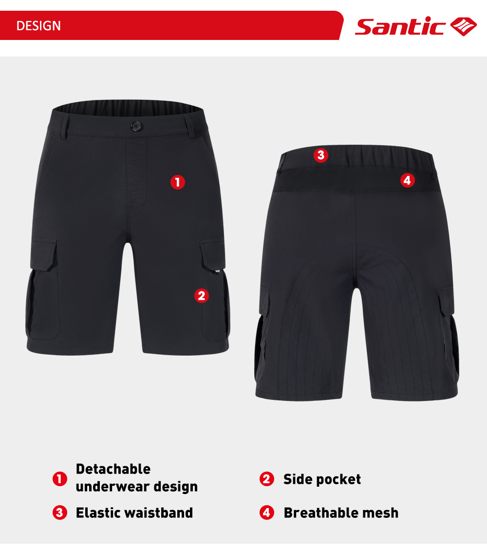 Santic Casual Cycling Shorts Removable Underwear with Padding Road Bike ...