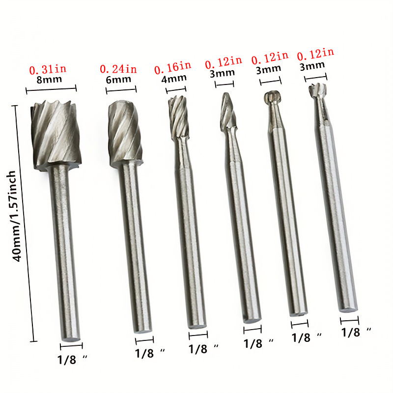 6PCS Mini woodworking small rotating file grinding head DIY carpenter ...