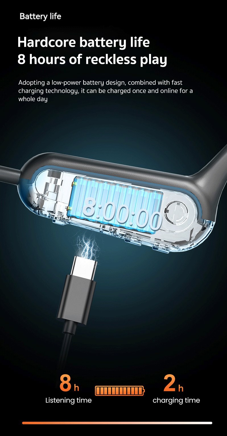 Lenovo ERAZER XF22 Wireless Earbuds Bone Conduction Bluetooth 5.4 ...