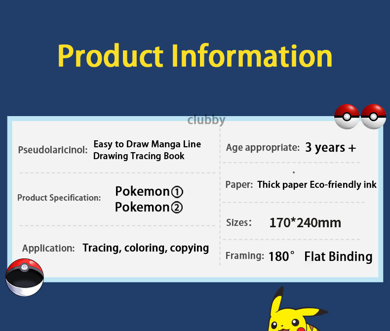 Pokémon coloring book Pikachu Sketchbook tracing book for beginners ...