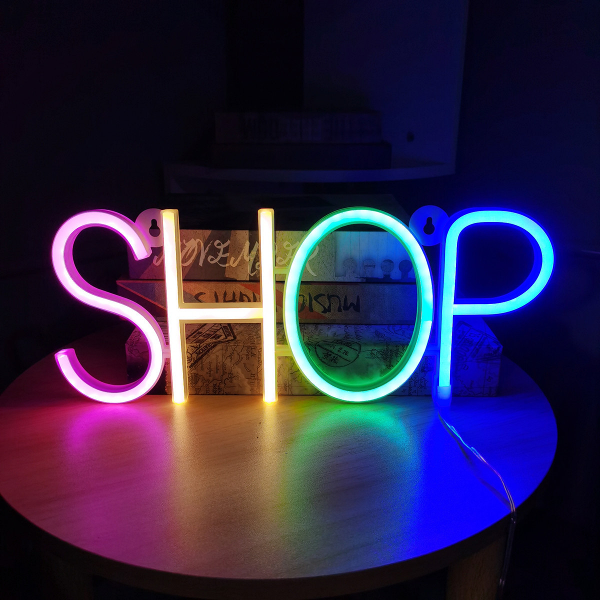 Shop Neon Light LED Letter Neon Light Battery/USB Power Supply SHOP ...