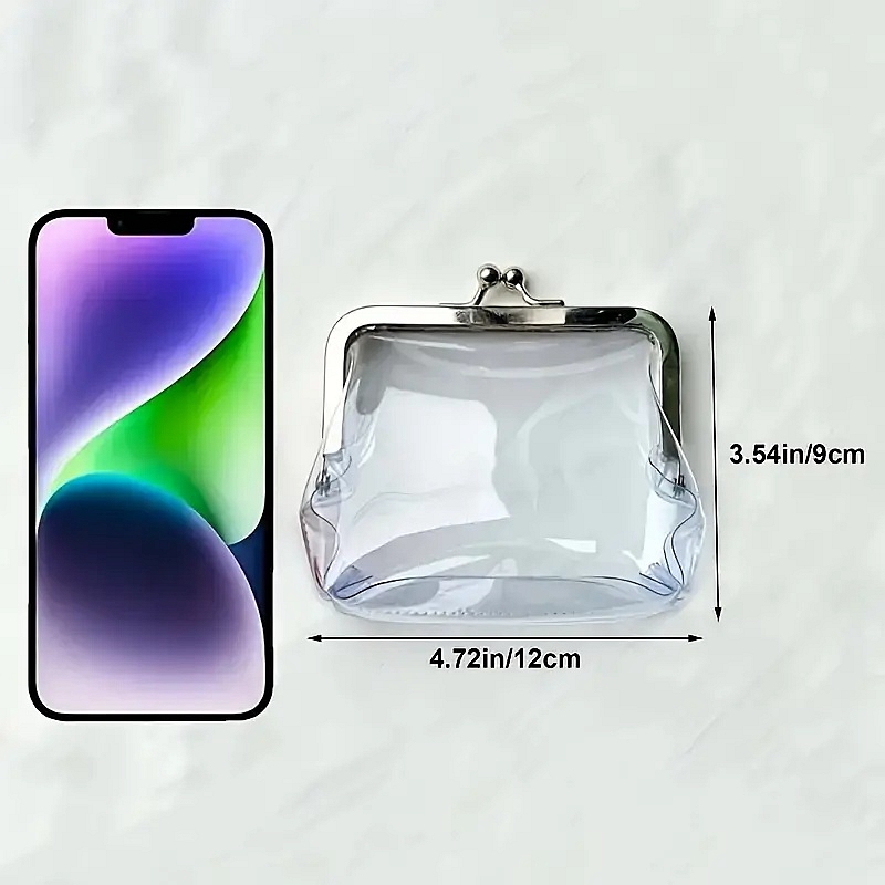 1 Piece Transparent Coin Purse Mini Wallet Lock Portable pvc Material ...