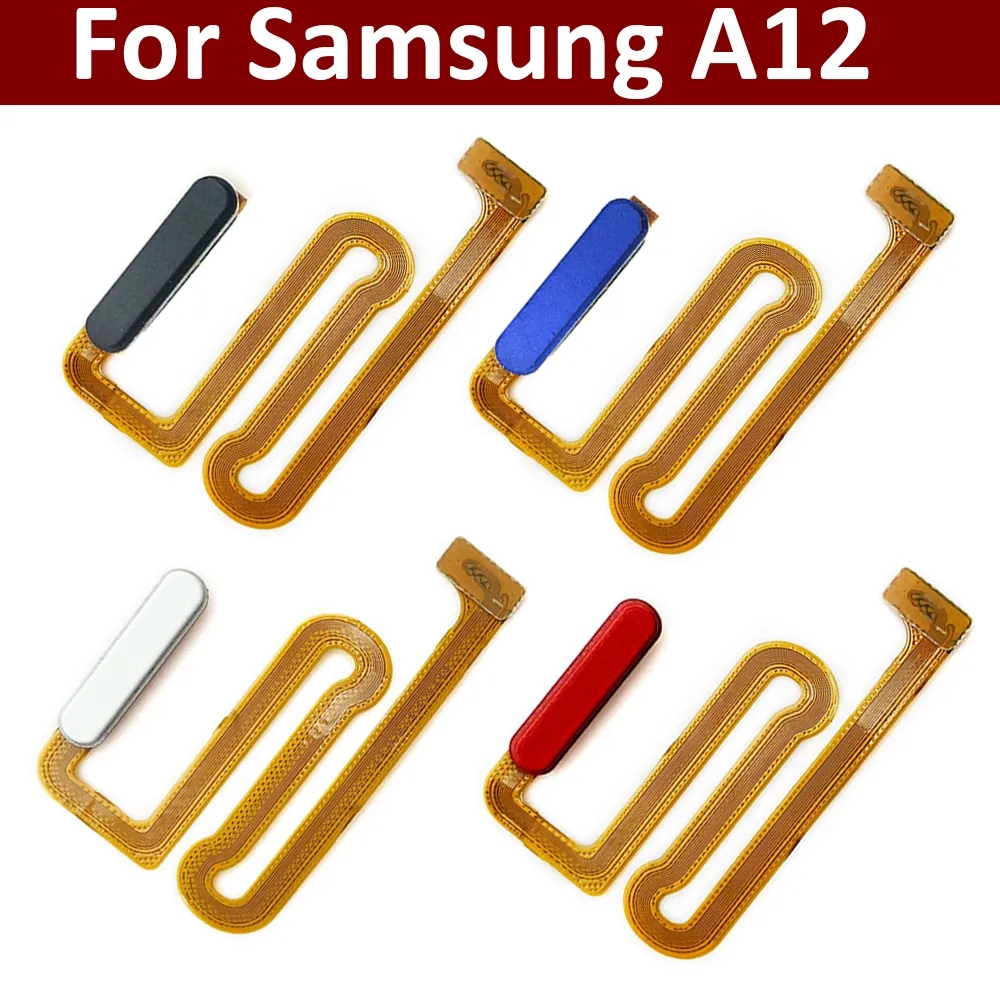 For Samsung A12 Power Button Fingerprint Flex Touch ID Sensor Finger ...