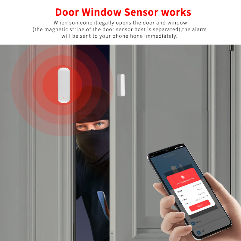 Tuya Wifi Door Sensor Window Entry Sensor Security Burglar Door Sensor ...