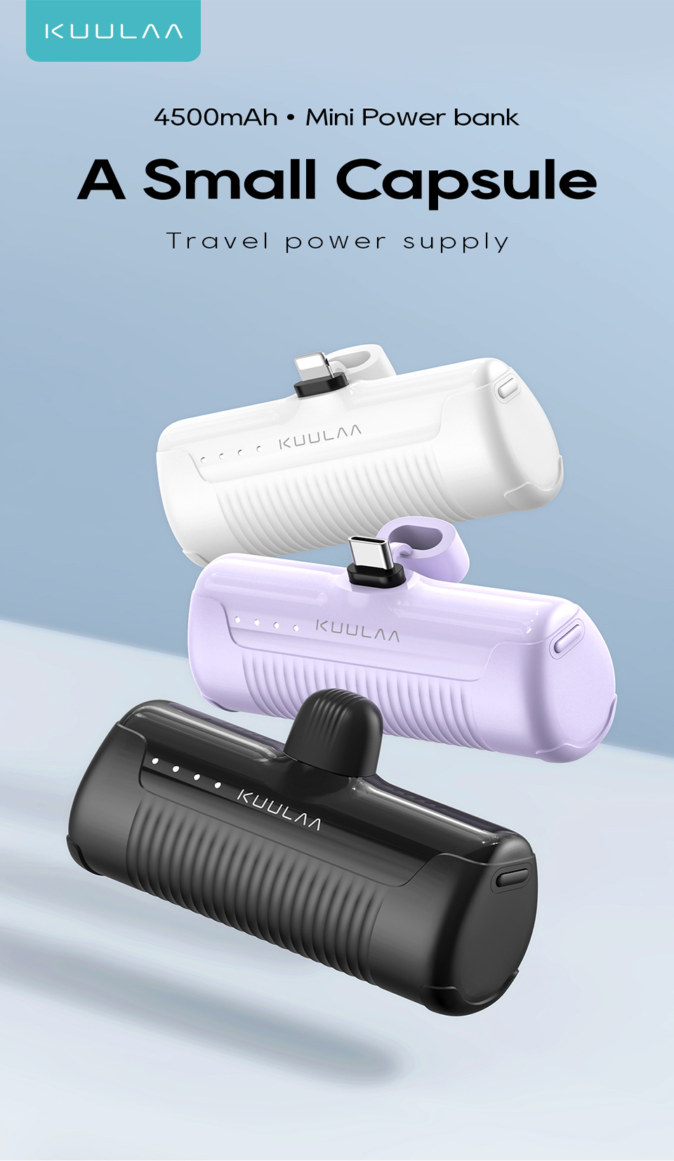 KUULAA Mini PD12W Powerbank 4500mah Portable External battery Fast ...