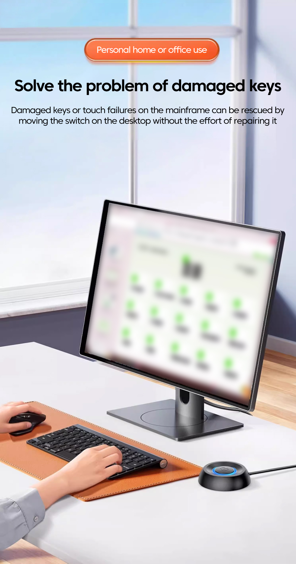 Power Switch Button With LED Indicator PC Host Power Supply on/off Push ...