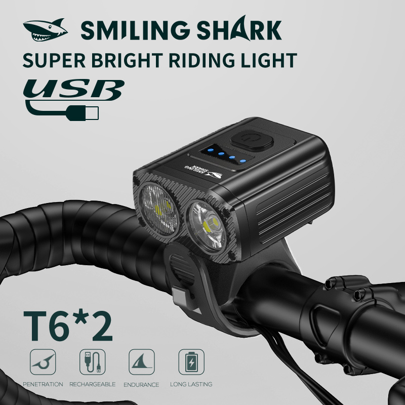 SmilingShark QXD414 2*T6 Bike Light 3000lm Super Bright Bicycle Light ...