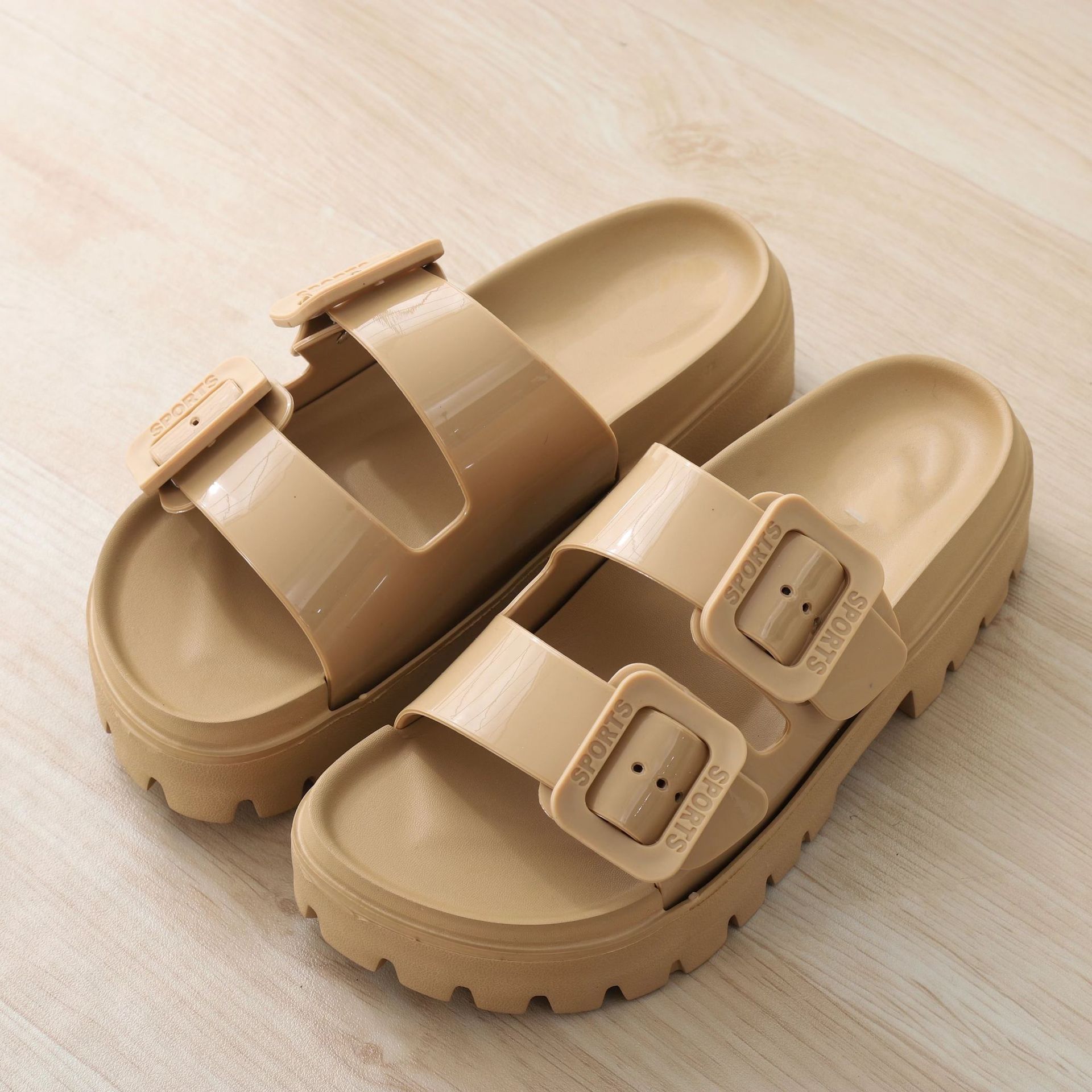 EXS New Fashion Thick bottom Two-strap Sandals for Women Casual Elegant ...