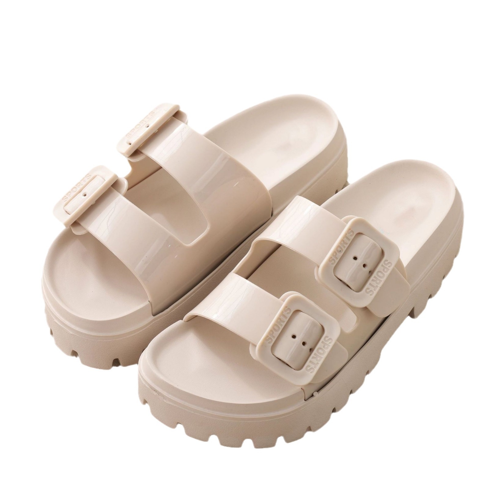 EXS New Fashion Thick bottom Two-strap Sandals for Women Casual Elegant ...