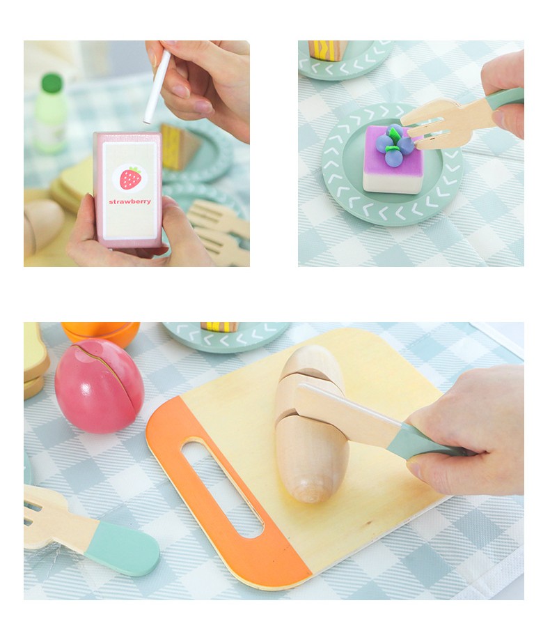 Wooden Cupcake and Cake Playset- Cuttable Play Food- Imaginative ...