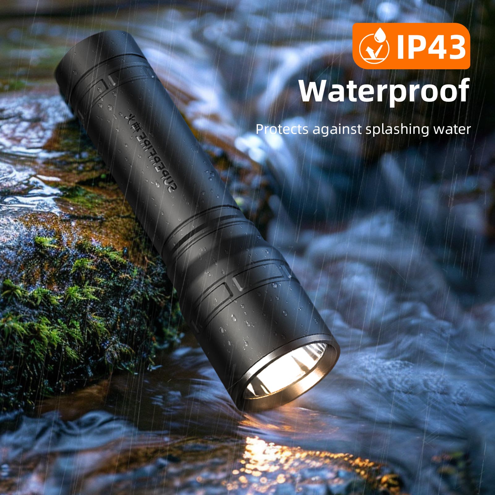 SUPERFIRE S33-A Mini Super Flashlight LED Bright Camping Light Waterproof Built-in Battery ...