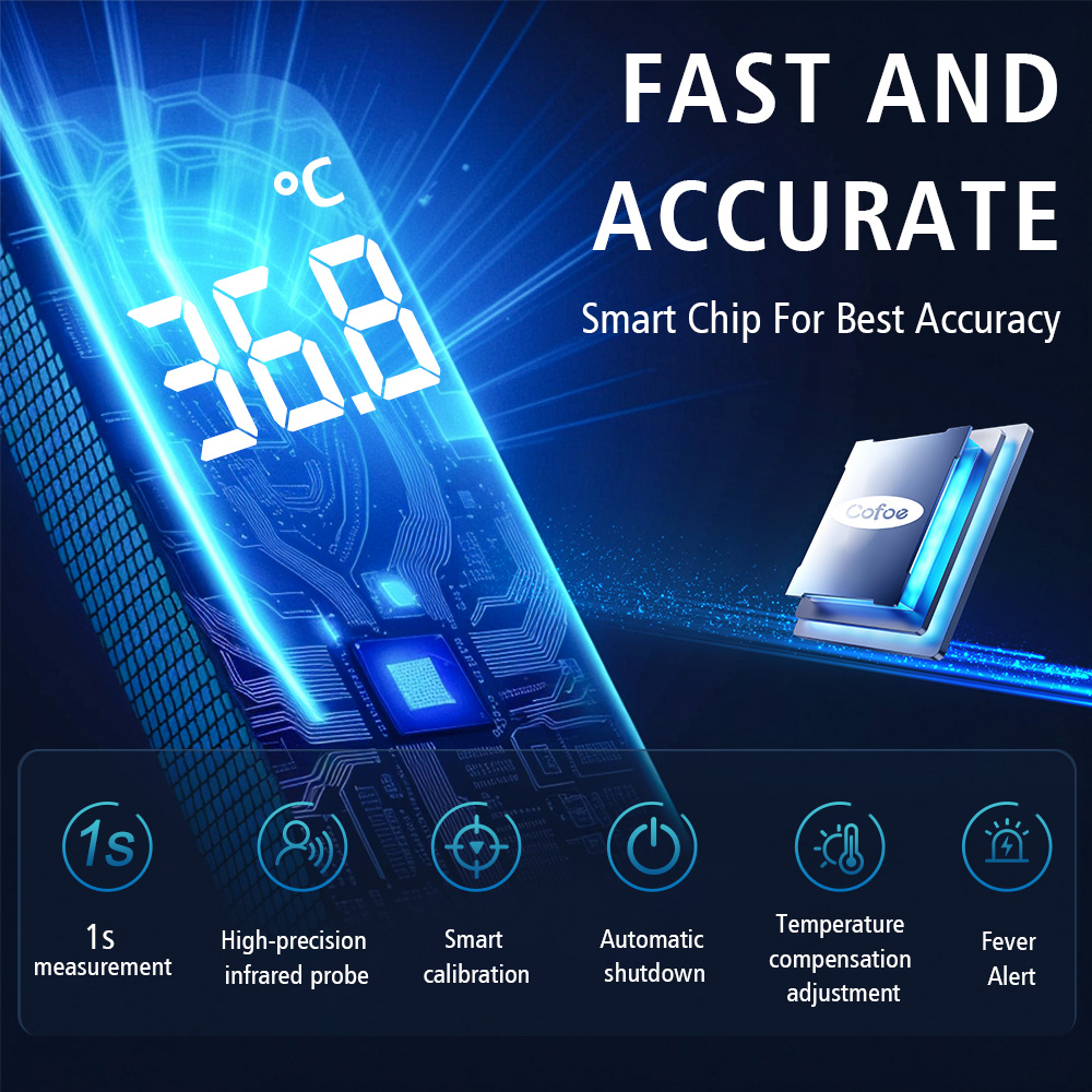 Cofoe 4 in1 Forehead&Ear Thermometer Baby Fever Thermometer Electric Digital Infrared LCD Non ...