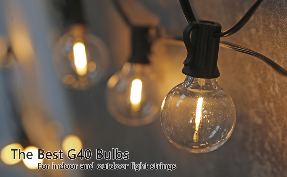 G40 LED Replacement Light Bulbs, E12 Screw Base Shatterproof Globe ...