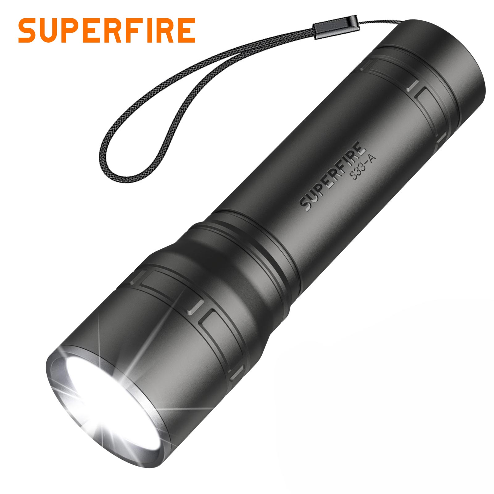 SUPERFIRE S33-A Mini Super Flashlight LED Bright Camping Light Waterproof Built-in Battery ...