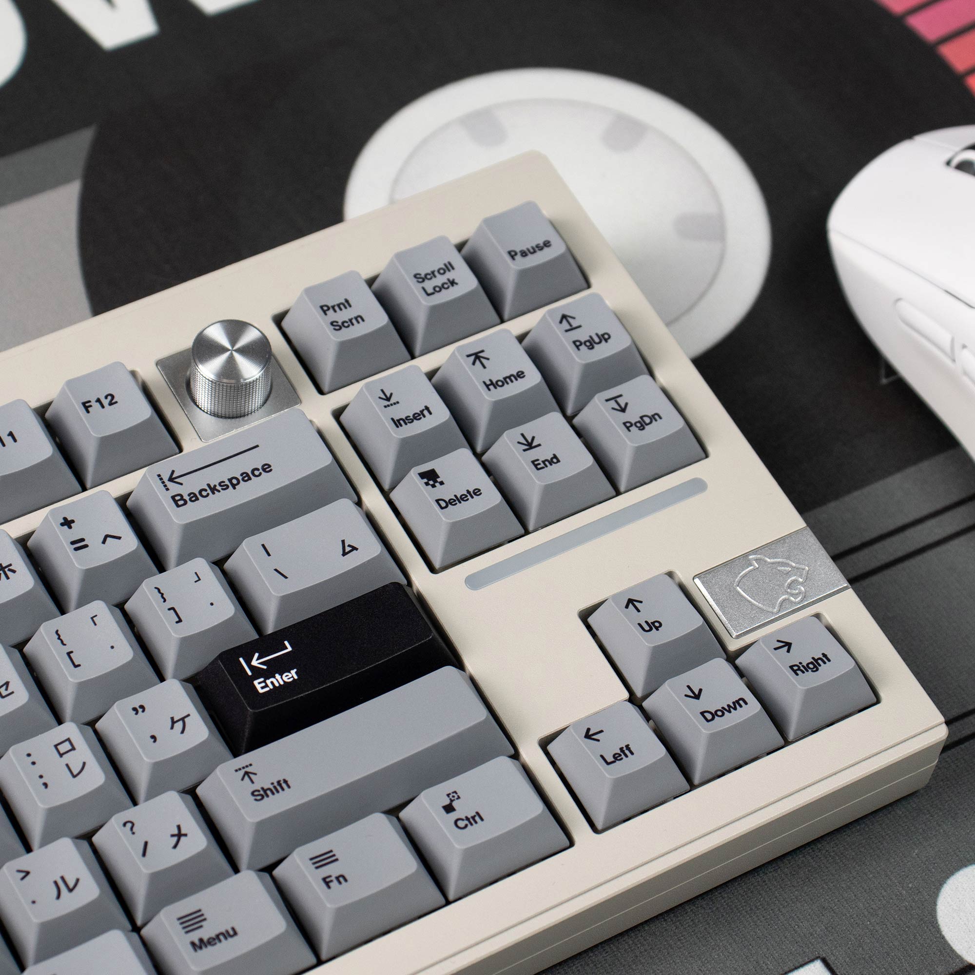 BOW White / Gray keycap Minimalist Japanese PBT cherry profile for MX ...